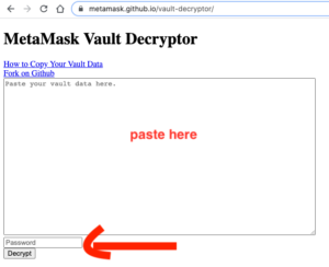 How to recover a Secret Recovery Phrase on Metamask with Chrome browser